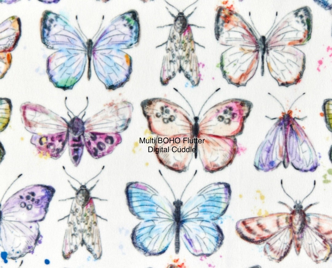 Boho Flutter Multi Digital Cuddle by Shannon Fabrics - Etsy