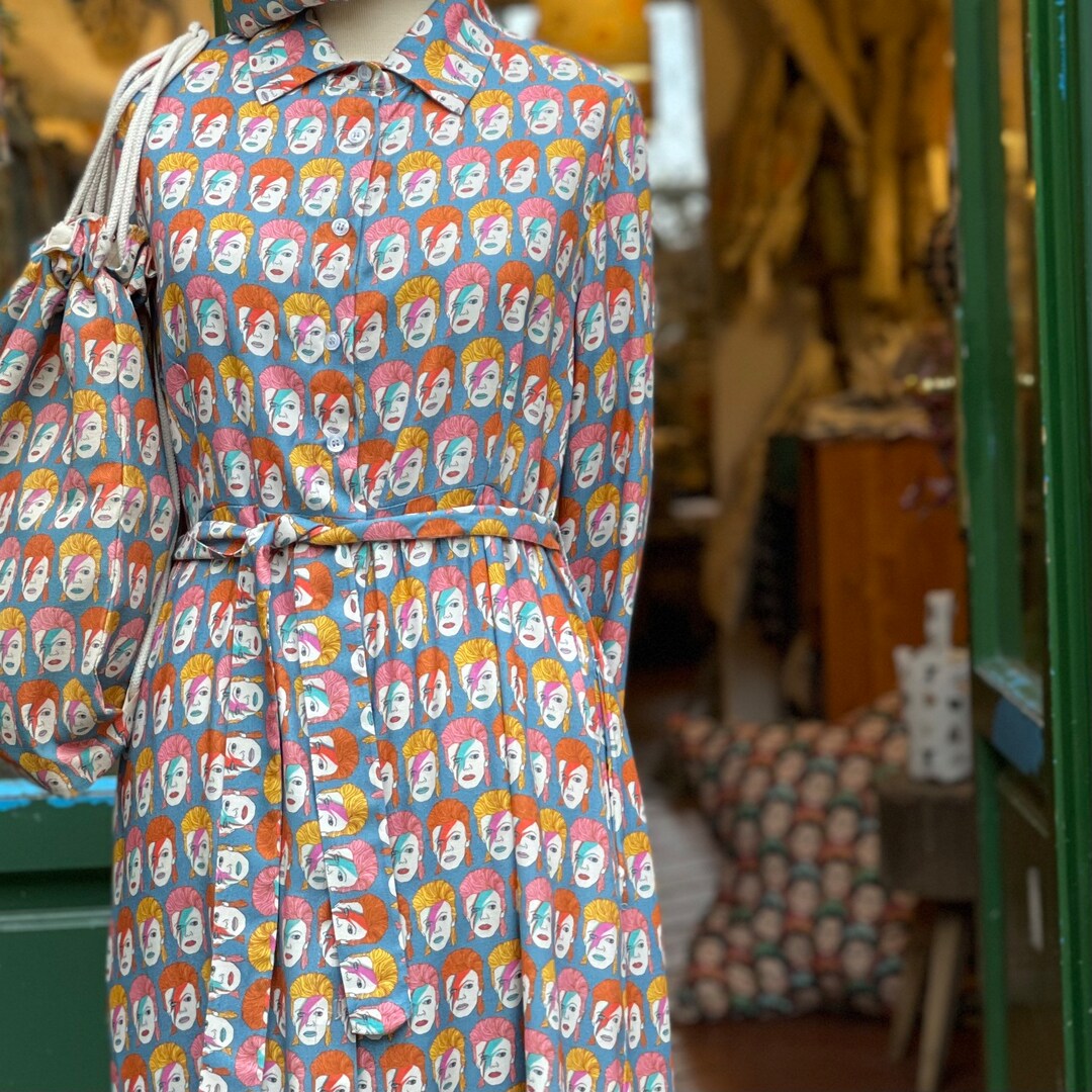 Illustrated Chemisier Dress, Gala Original Print, Custom Made - Etsy