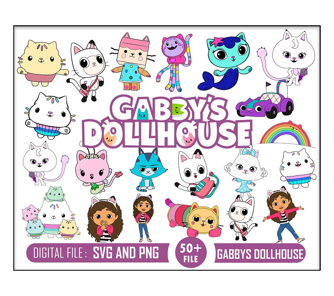 50 Gabbys Dollhouse SVG Bundle, Gabbys Dollhouse Font Svg, Gabbys ...