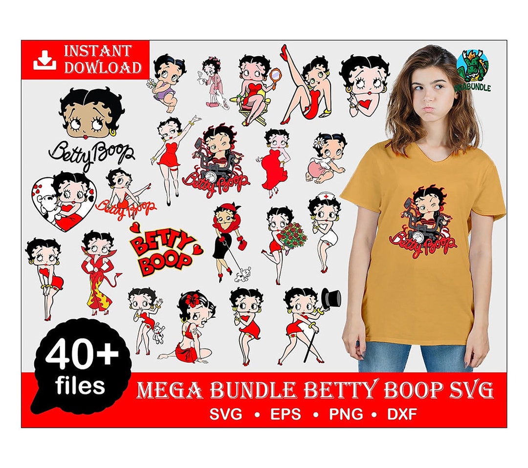 40 Betty Boop SVG Bundle, Betty Boop Layered, SVG, American Girl Svg ...