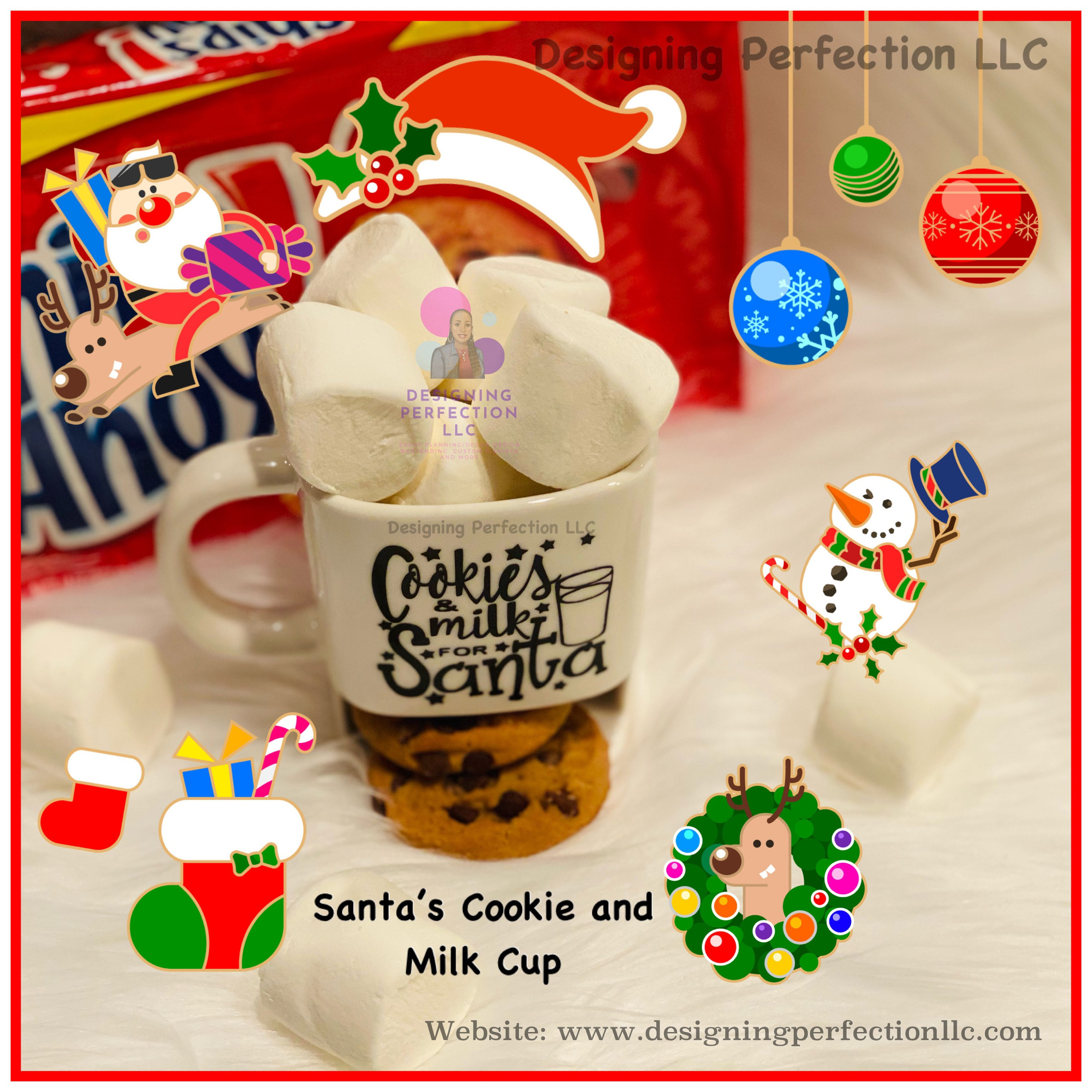 Santa Cookie and Milk Mug, Santa Cookie Cup, Cookie Holder for Santa ...