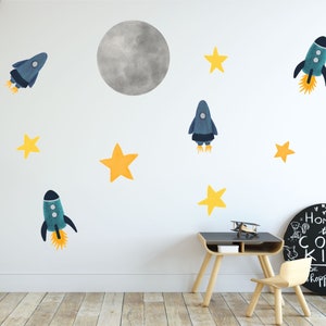 Rocketship Decals / Spaceship Wall Decals / Space Room / Space - Etsy ...