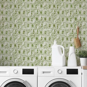 Block Print Geometric Wallpaper / Bold Wallpaper / Eclectic Style ...