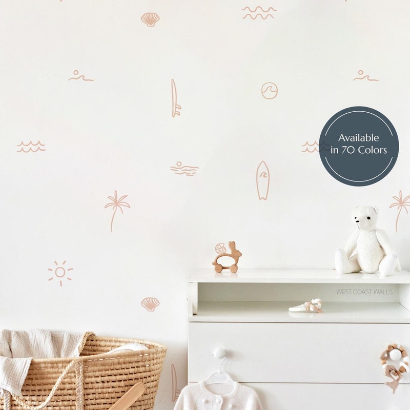 Kids Surfing Wall Decals - Etsy