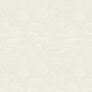Beige Vintage Wave Wallpaper / Ocean Wallpaper / Coastal Wallpaper ...