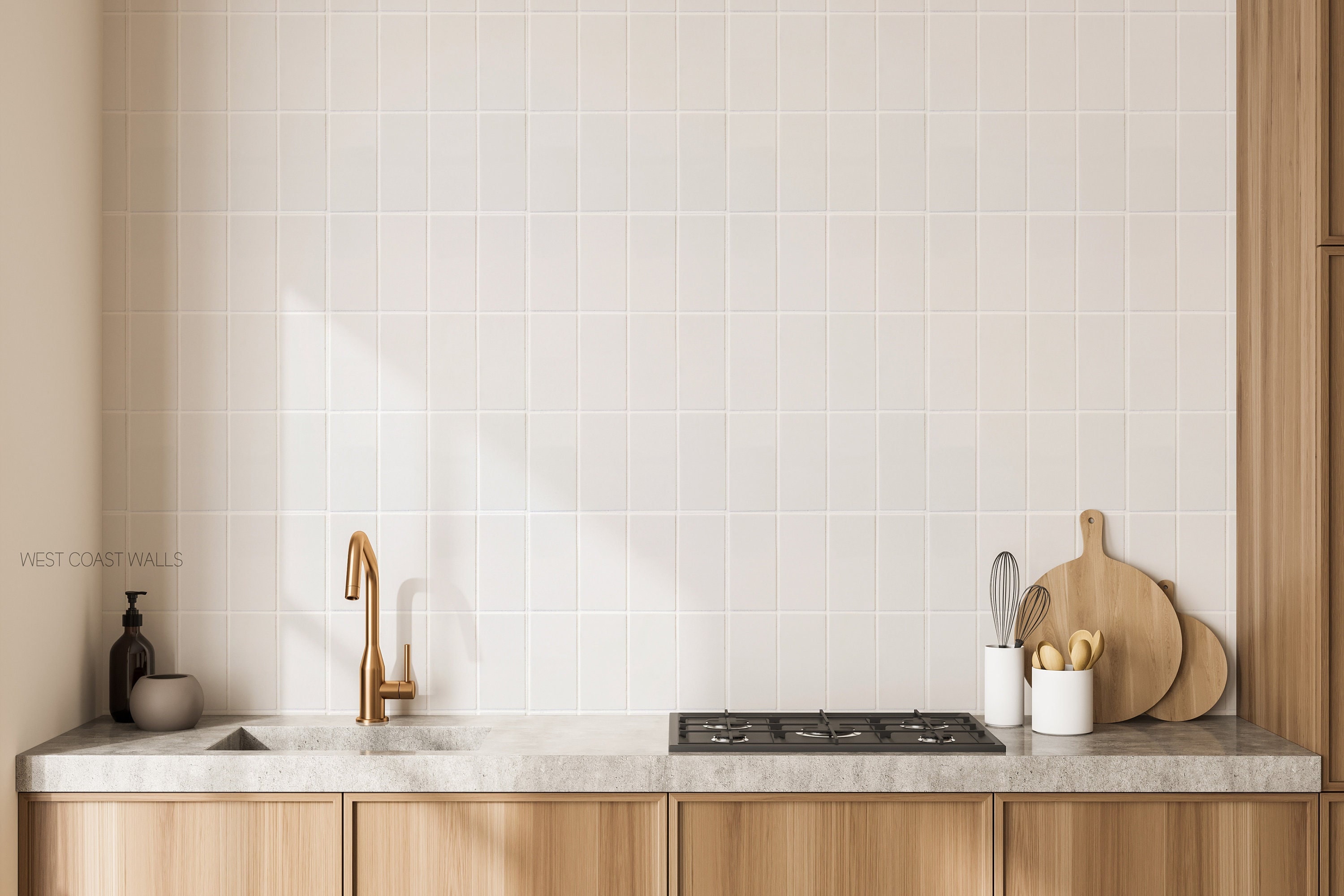 Vertical White Rectangle Tile Wallpaper Tile Wallpaper Irregular Shape Tile Tile Accent Wall Faux Tile Contact Paper Etsy