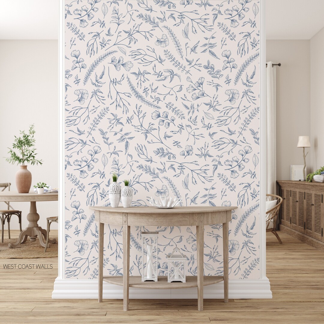 Dainty Floral Botanical Wallpaper, Alternate Colors Available ...