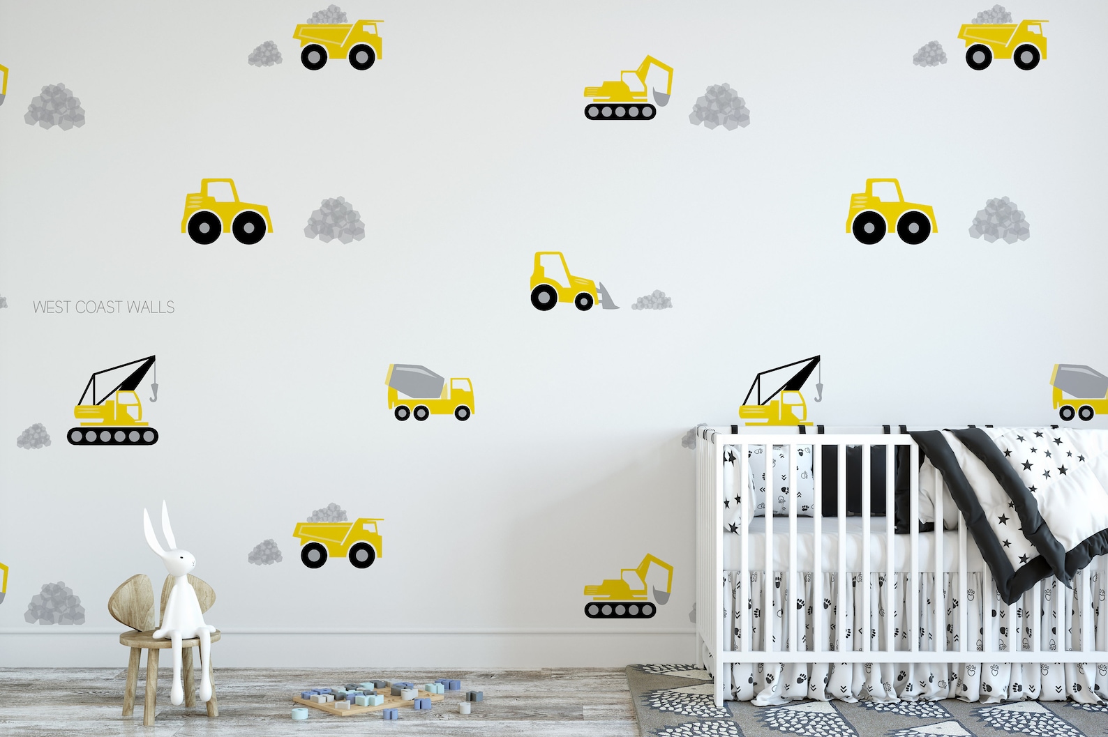 Construction Vehicles Removable Wall Decals / Excavator Decal - Etsy