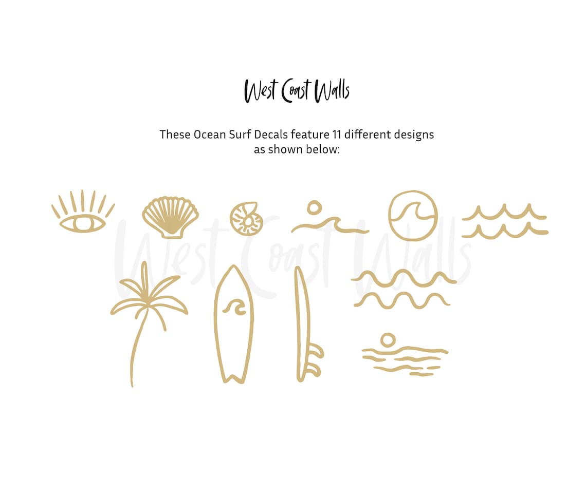 Ocean Surf Decals / Surf Wall Decor / Ocean Theme / Surf Theme - Etsy