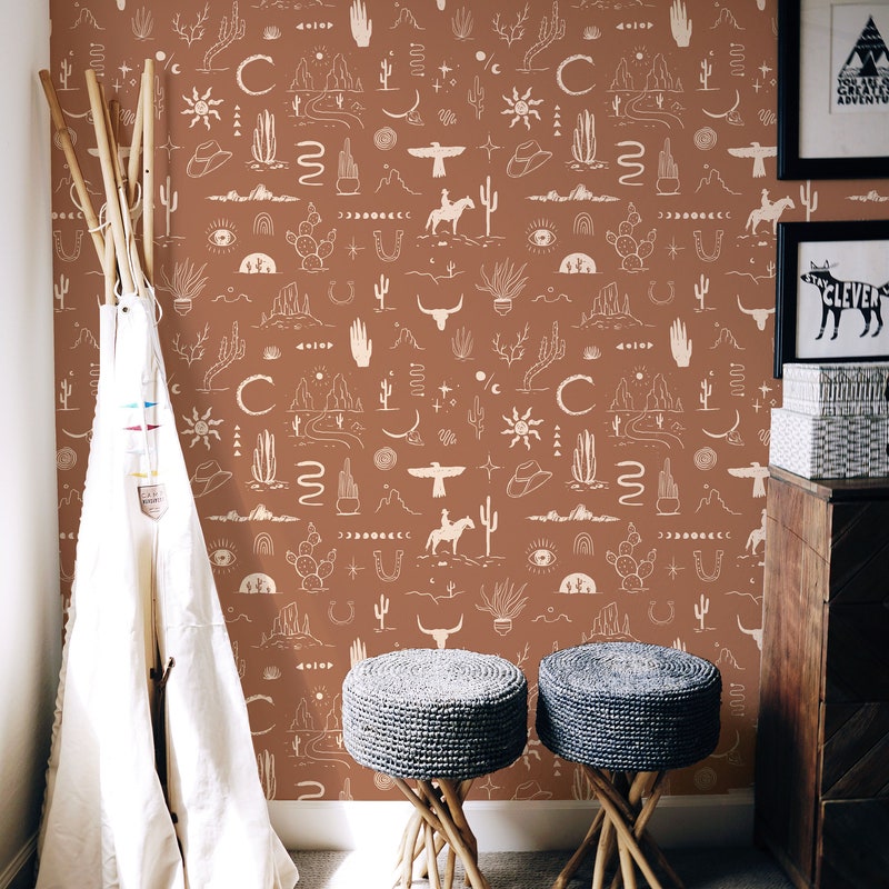 Western Theme Wallpaper - Etsy