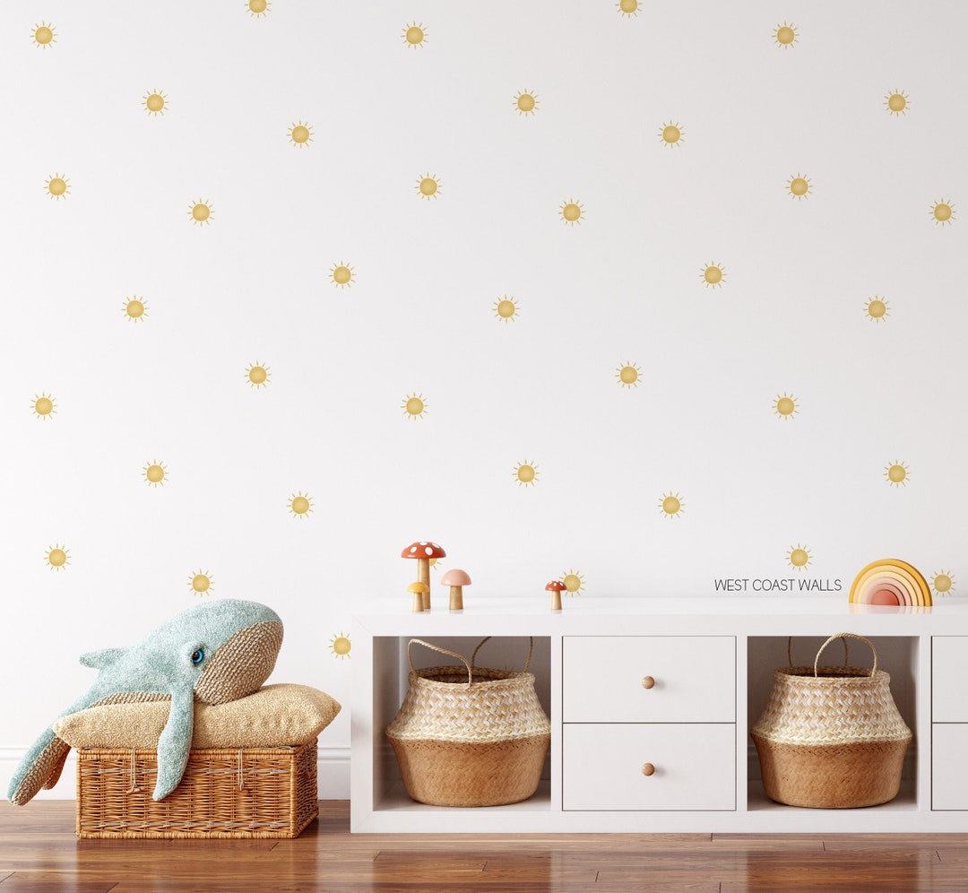 Mini Watercolor Full Sun Removable Wall Decal / Modern Sun / Neutral ...