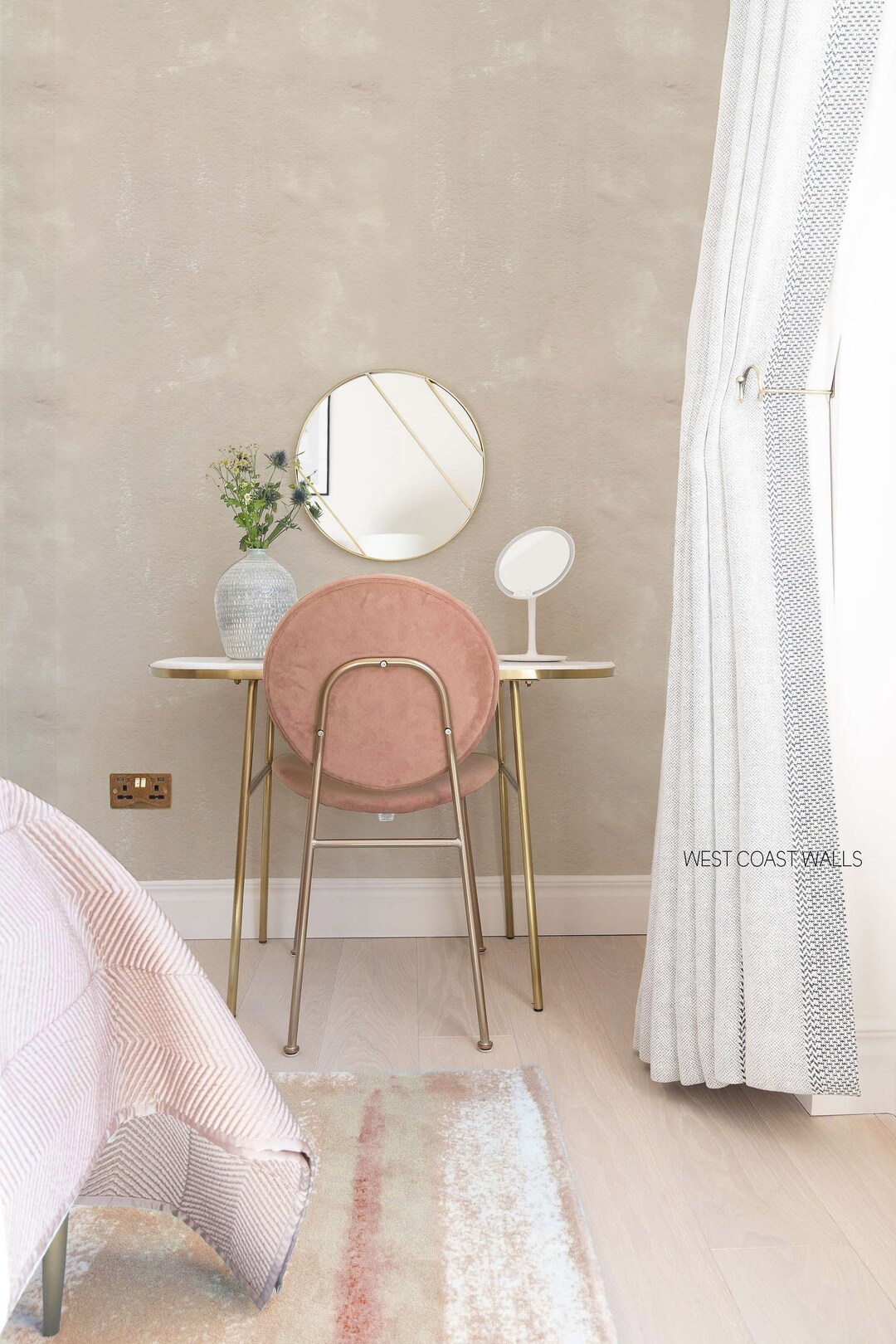 Neutral Creamy Textured Style Wallpaper / Venetian Plaster Faux Texture ...