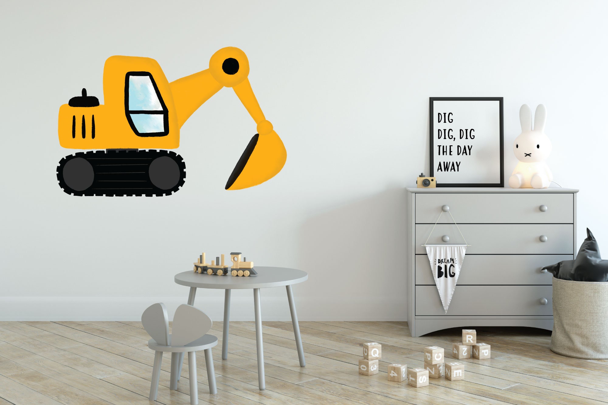 Excavator Removable Decal / Digger Decal / Digger Room / Diggers ...
