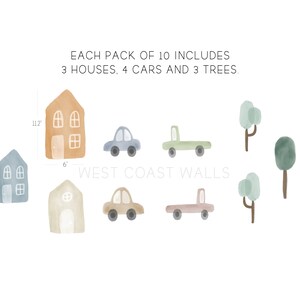 Neutral Village and Vehicles Removable Wall Decals / Whimsical Decal ...