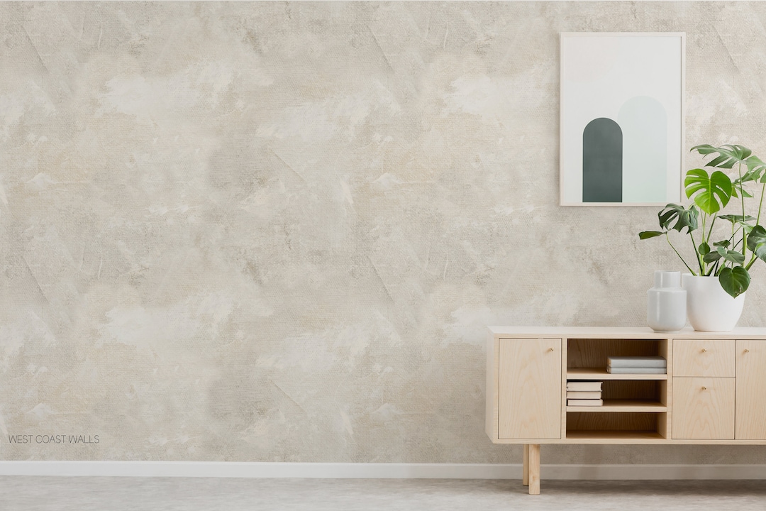 Neutral Canvas Textured Wallpaper / Venetian Plaster Faux Texture ...