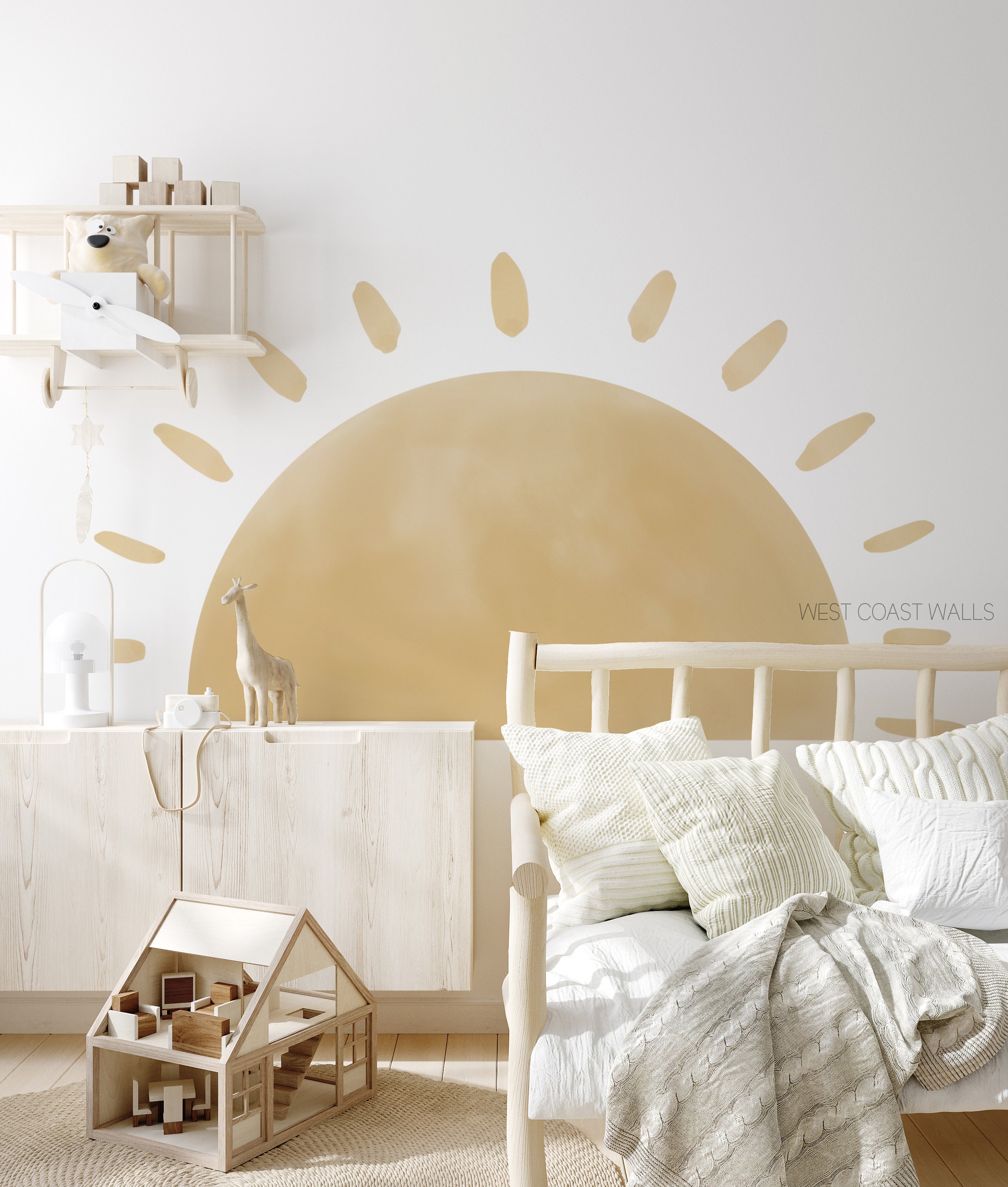 Large Sun Removable Wall Decal / Oversized Sun Decal / | Etsy