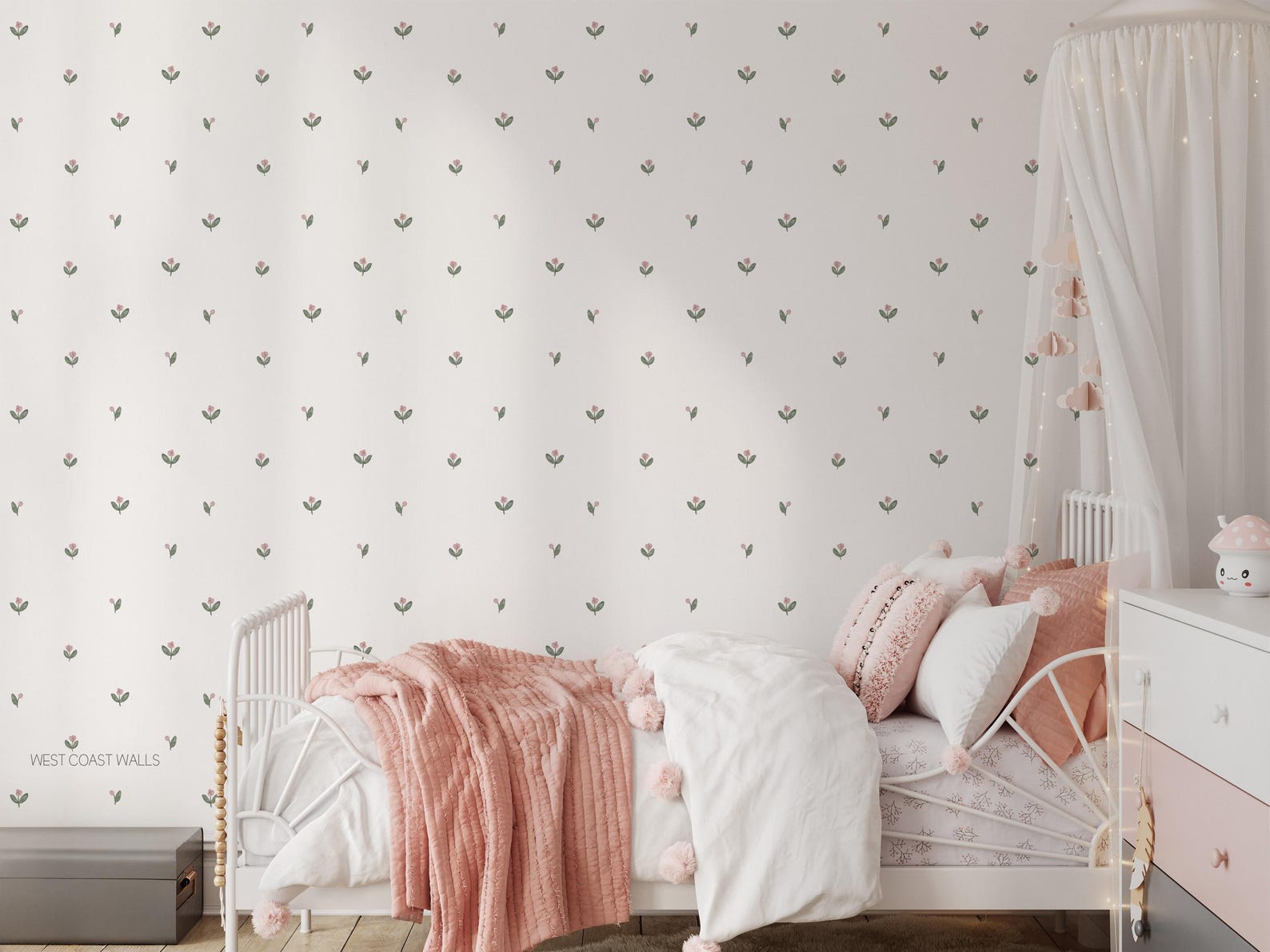 Freya Floral Bud Wall Decals / Removable Flower Wall Decals / Flower ...
