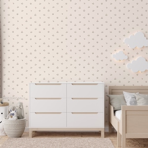 Ella Floral Bud Wallpaper / Hand Drawn Floral Design / Vintage Floral ...