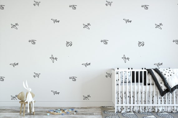 Minimalist Airplane Decals / Simple Airplane Decor / Removable - Etsy