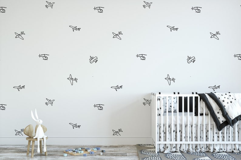 Minimalist Airplane Decals / Simple Airplane Decor / Removable - Etsy