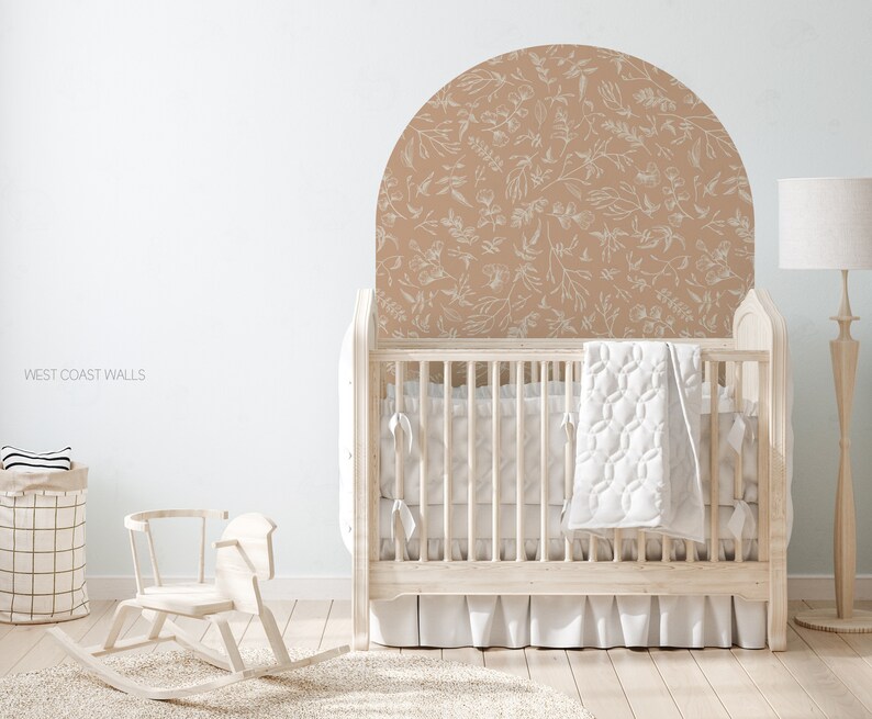 Dainty Handrawn Floral Arch Decal / Removable Arch / Boho Wall Decal ...