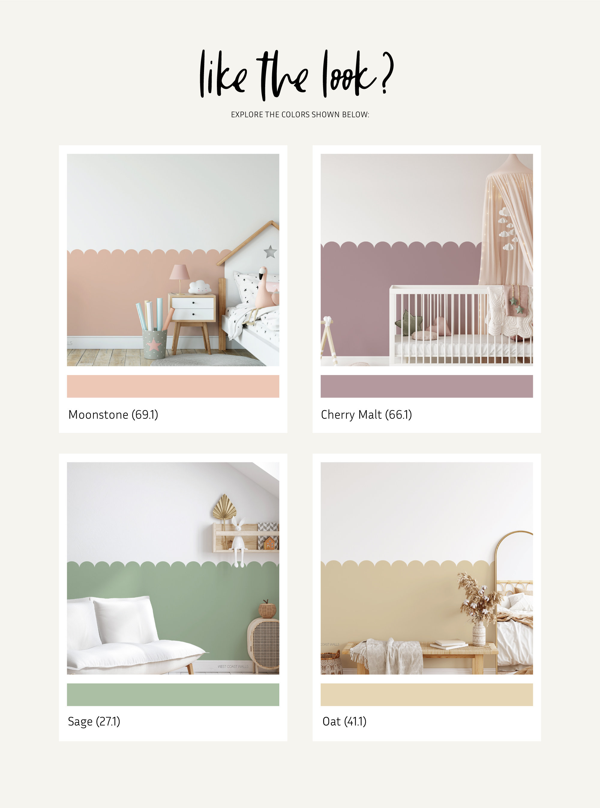 Scalloped Wall Decal / Scallop Wallpaper / Removable Scallops / Custom ...