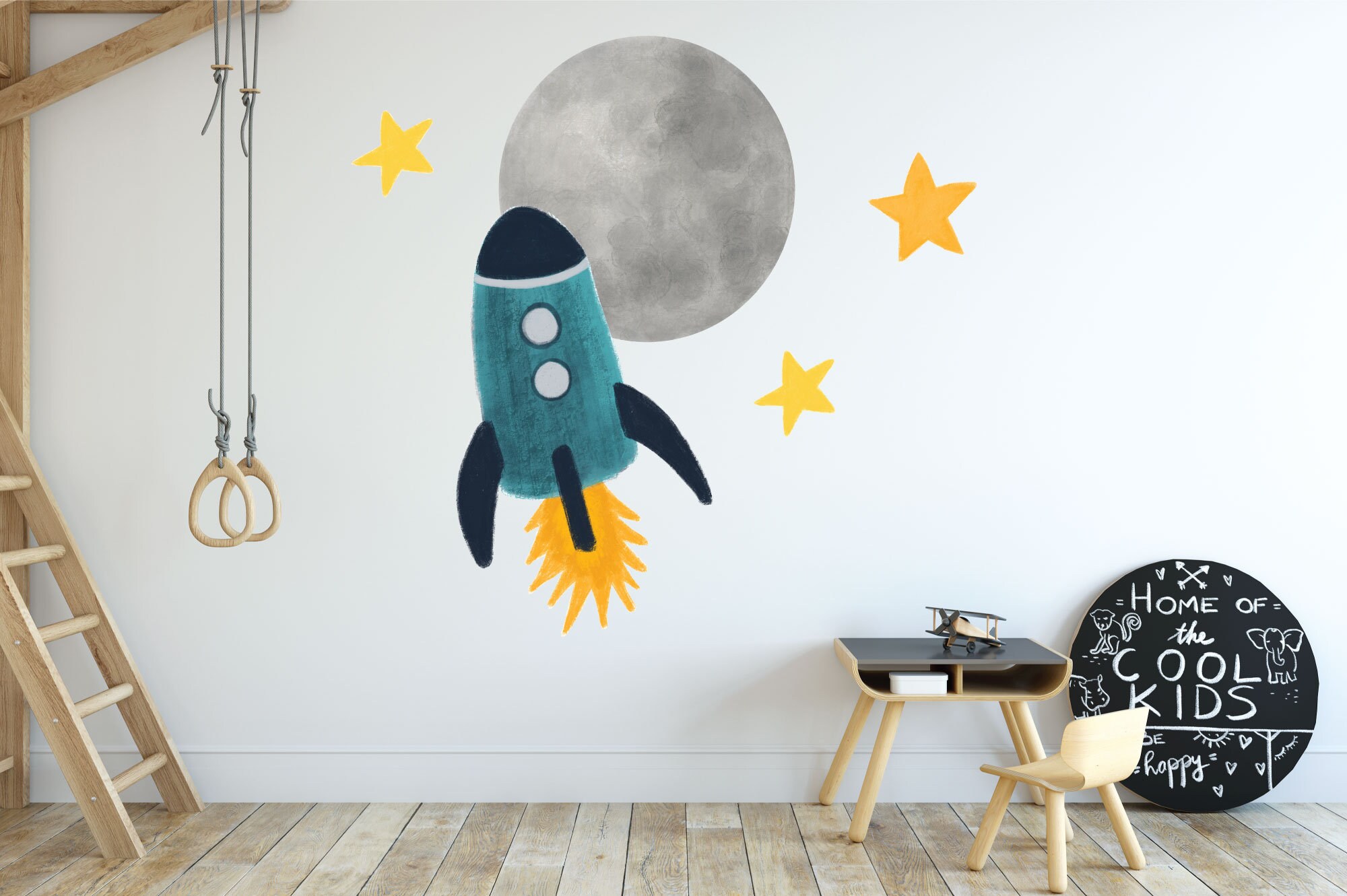 Rocketship Decals / Spaceship Wall Decals / Space Room / Space - Etsy ...