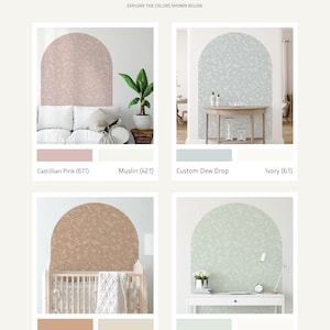 Dainty Handrawn Floral Arch Decal / Removable Arch / Boho Wall Decal ...