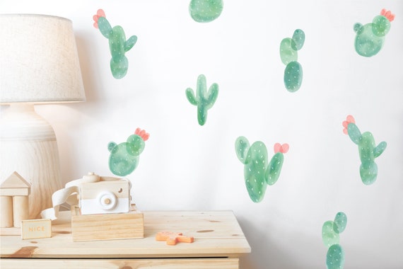 Cactus Decals / Cactus Stickers / Cactus Wallpaper / | Etsy