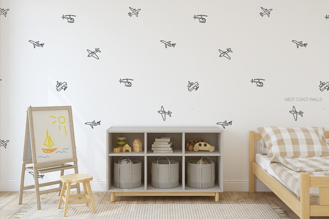 Minimalist Airplane Decals / Simple Airplane Decor / Removable Airplane ...