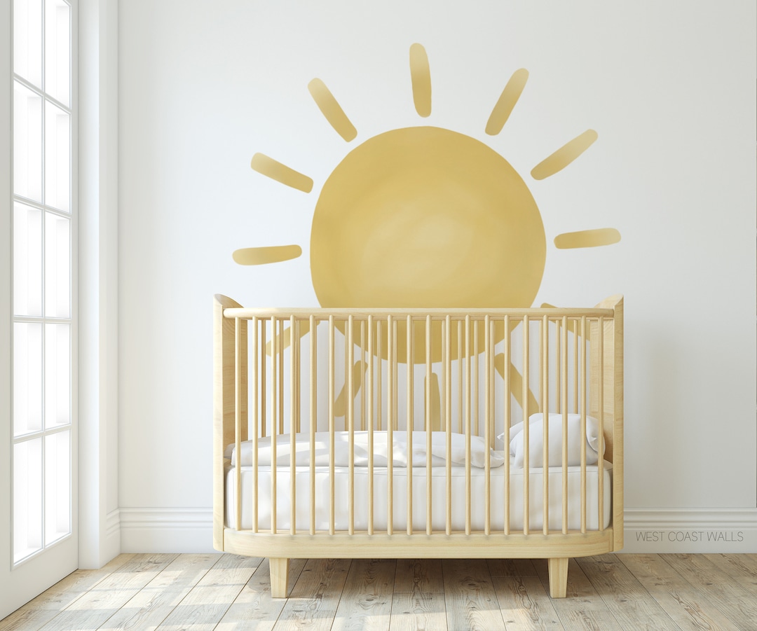 Large Full Size Painted Sun Removable Wall Decal / Oversized Sun Decal ...