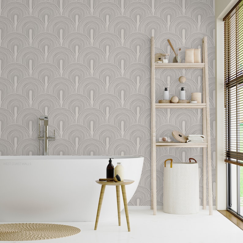 Hand Drawn Arches Wallpaper Alternate Colours Available / - Etsy