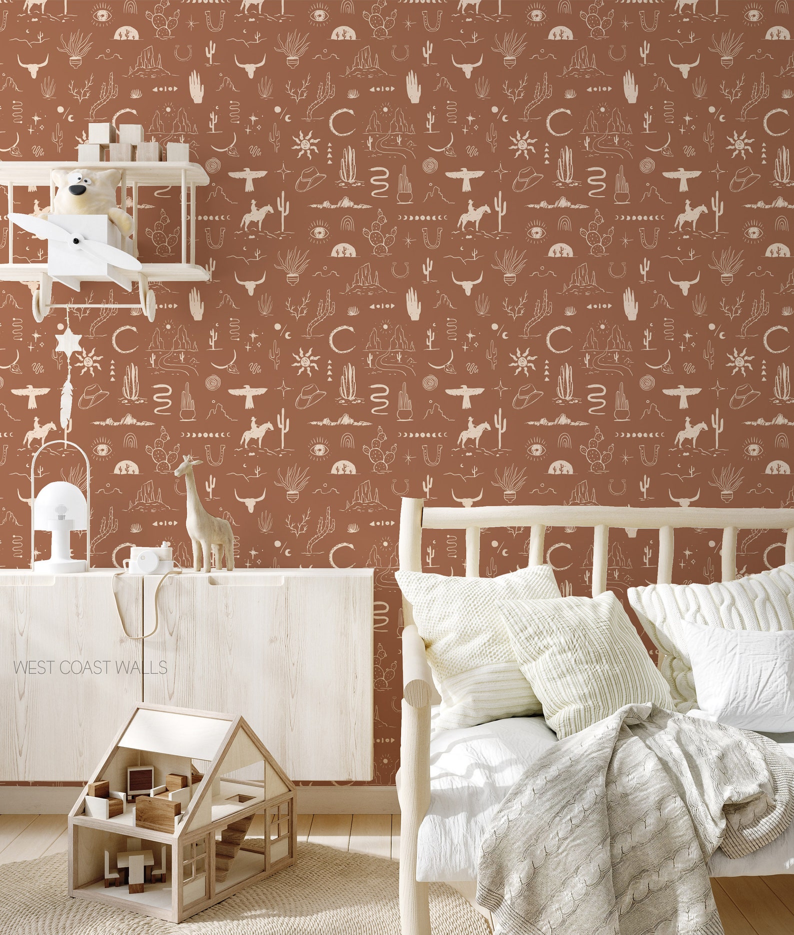 Wild West Wallpaper / Western Theme Room Decor / Western Nursery - Etsy