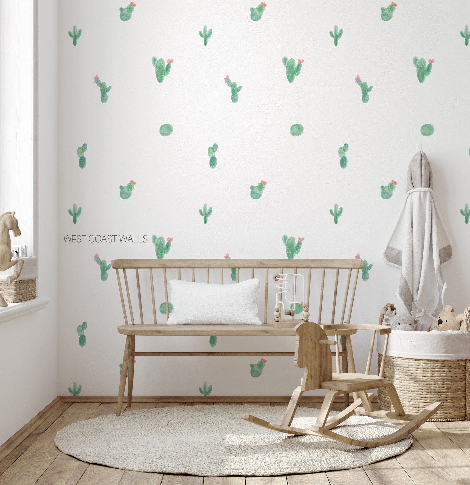 Cactus Decals / Cactus Stickers / Cactus Wallpaper / Watercolor Cactus ...