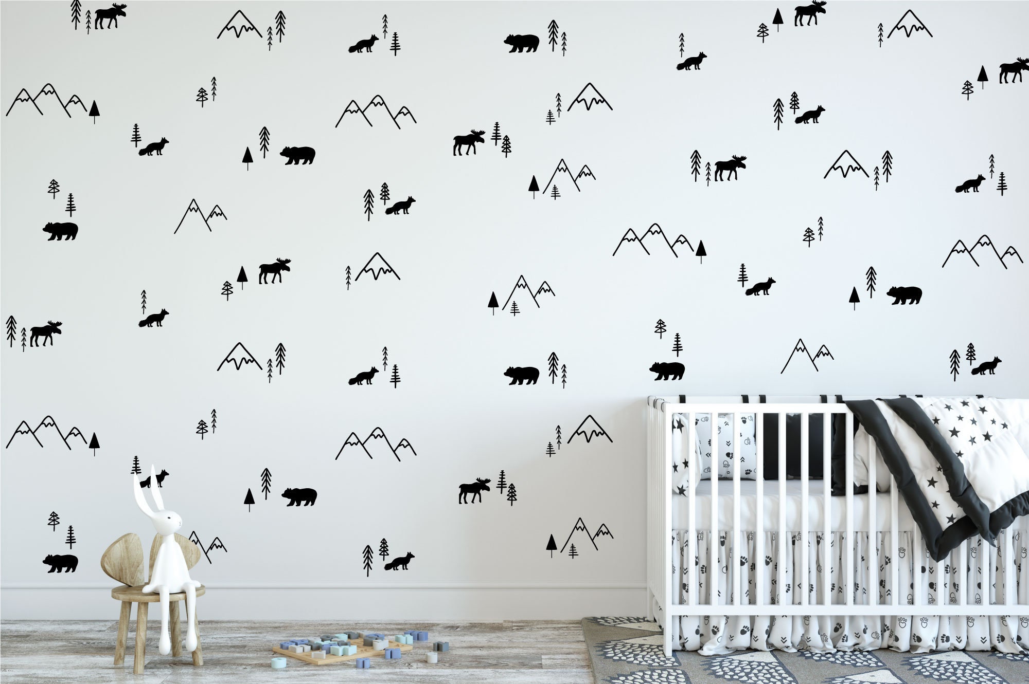 Wilderness Wall Decals / Removable Decals / Forest Decals / - Etsy