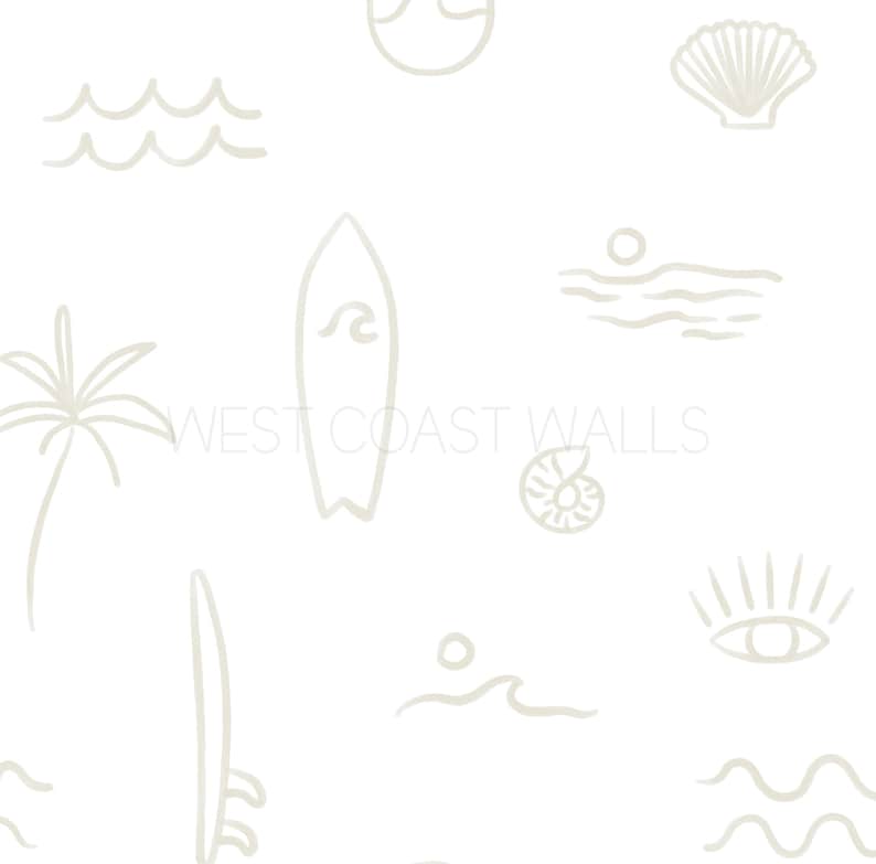 Neutral Ocean Surf Wallpaper / Surf Theme / Ocean Wallpaper / - Etsy