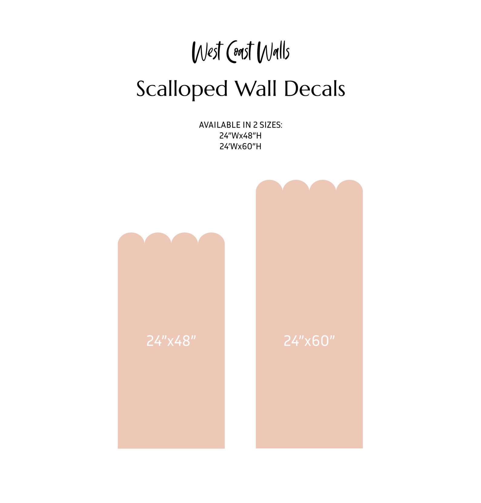 Scalloped Wall Decal / Scallop Wallpaper / Removable Scallops / Custom ...