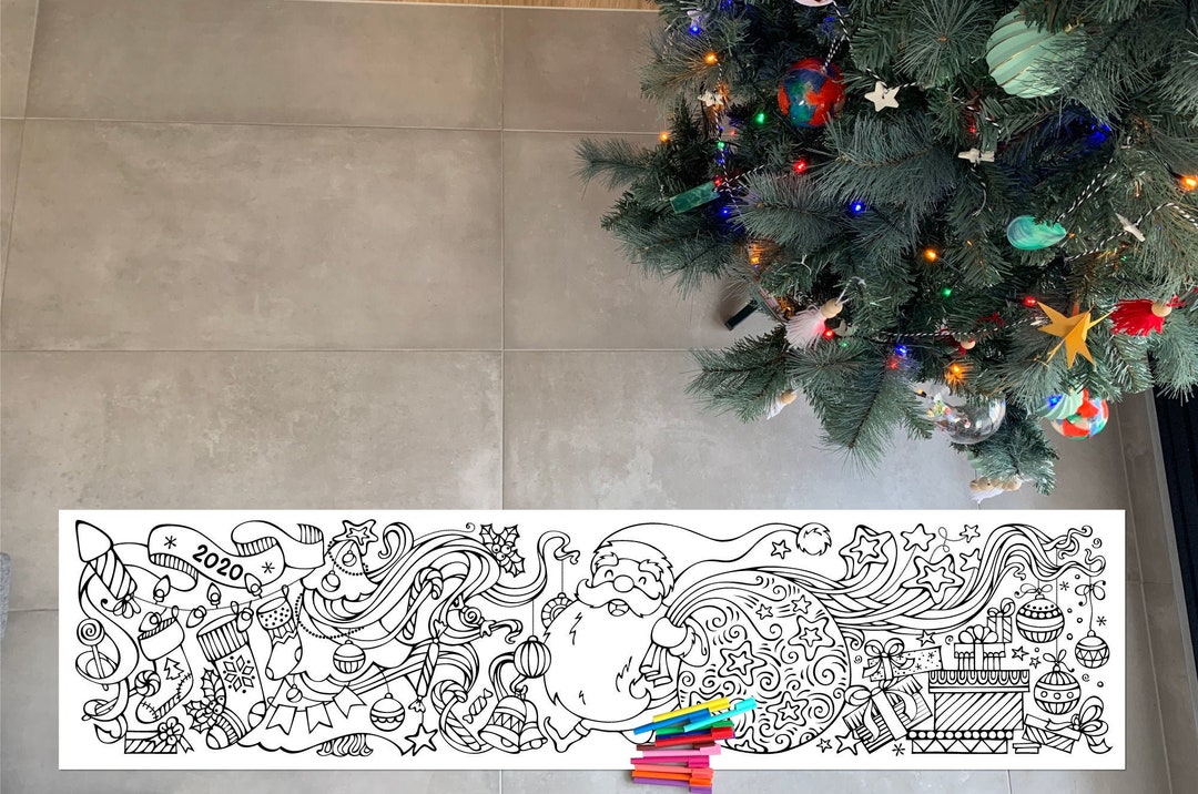 Christmas Coloring Sheet / Christmas Banner /large Coloring Page ...