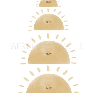 Large Sun Removable Wall Decal / Oversized Sun Decal / Watercolor Sun ...