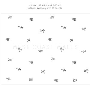 Minimalist Airplane Decals / Simple Airplane Decor / Removable Airplane ...