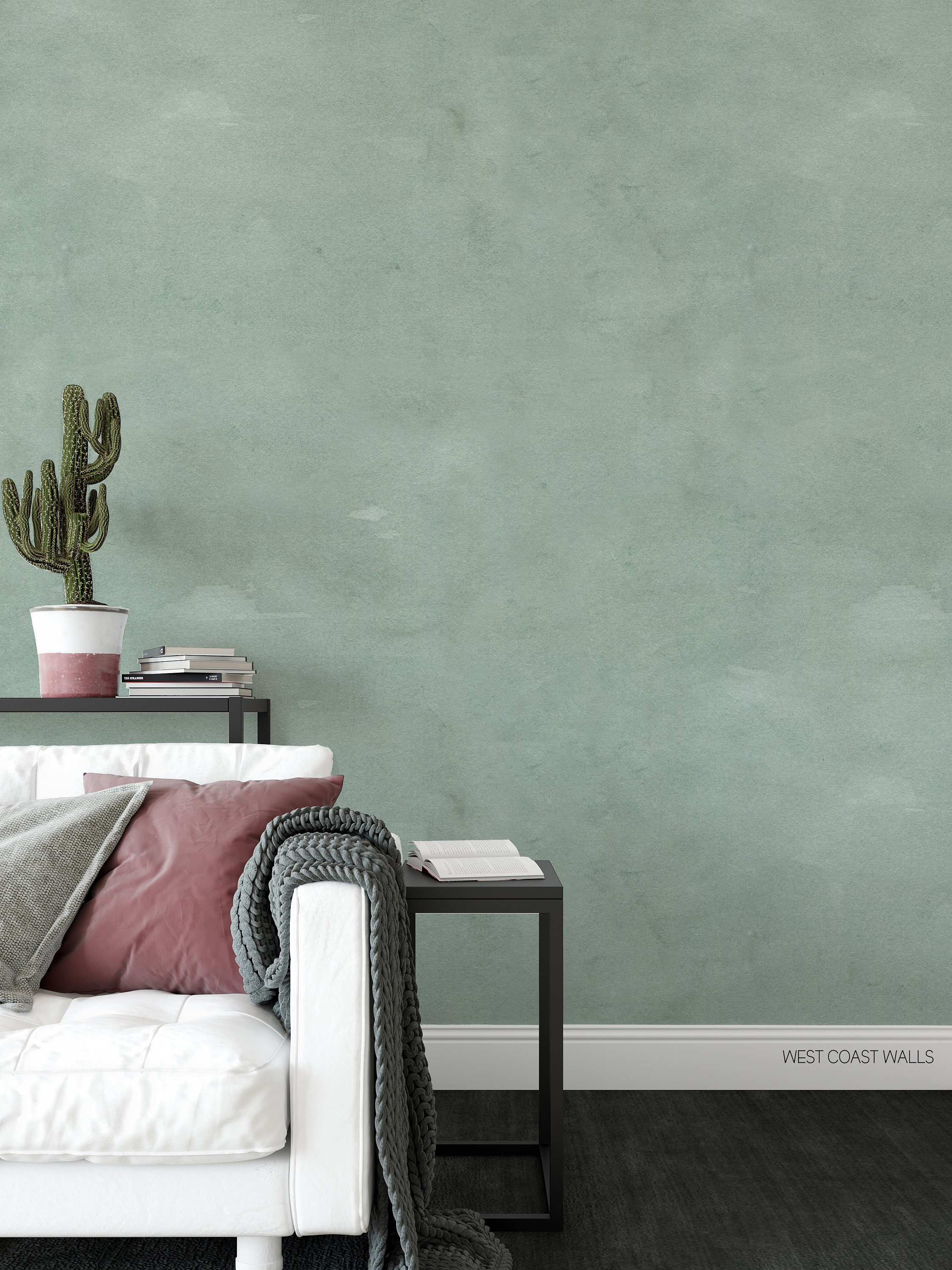 Subtle Sage Green Textured Wallpaper / Modern Wallpaper / - Etsy