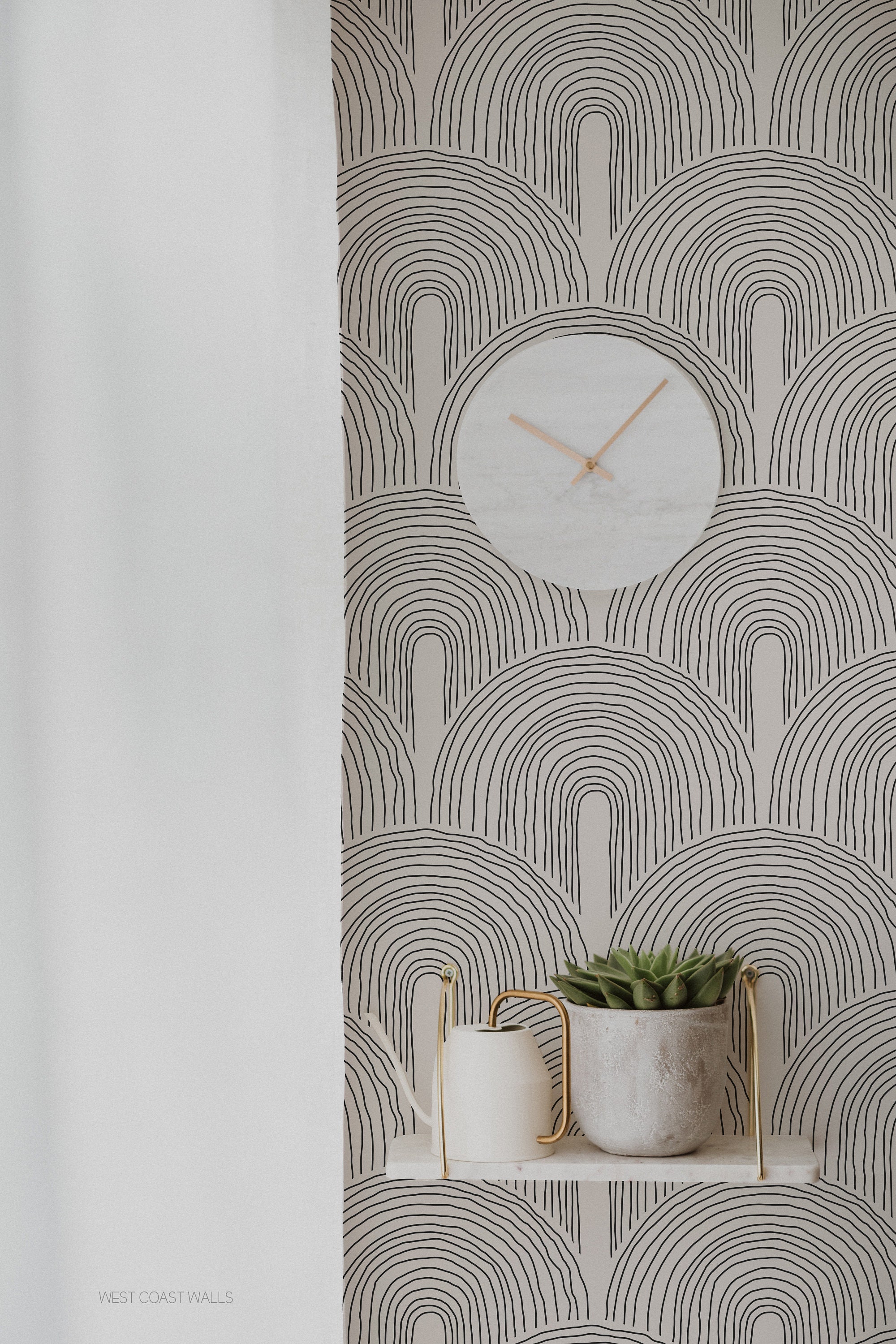 Hand Drawn Arches Wallpaper Alternate Colours Available / - Etsy