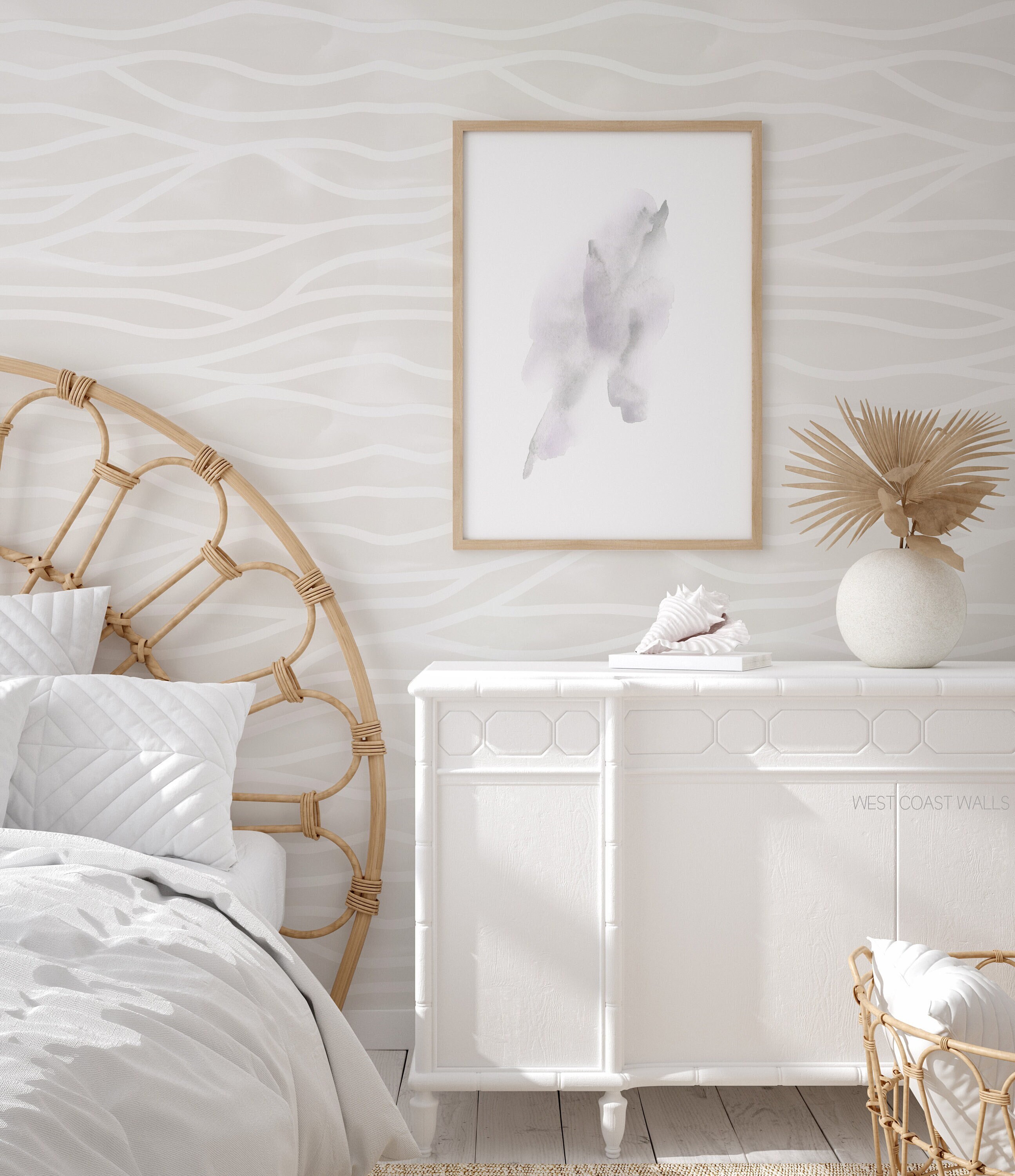 Boho Wave Wallpaper Alternate Colours Available / Abstract - Etsy