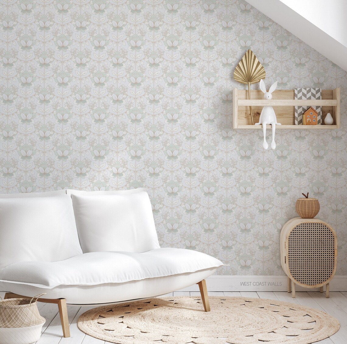 Vintage Floral Wallpaper / Muted Floral Walls / Subtle Retro Floral ...
