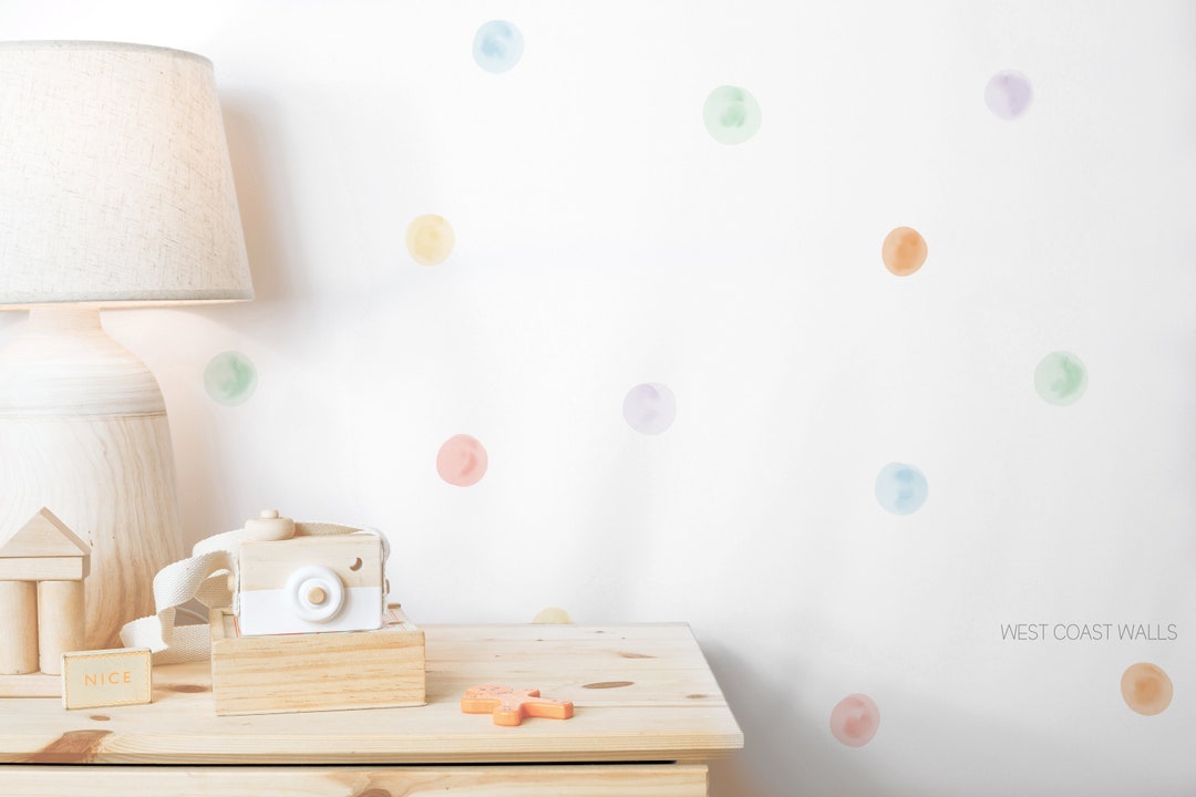 Pastel Watercolor Dots / Removable Pastel Wall Polkadots / Dot Wall ...