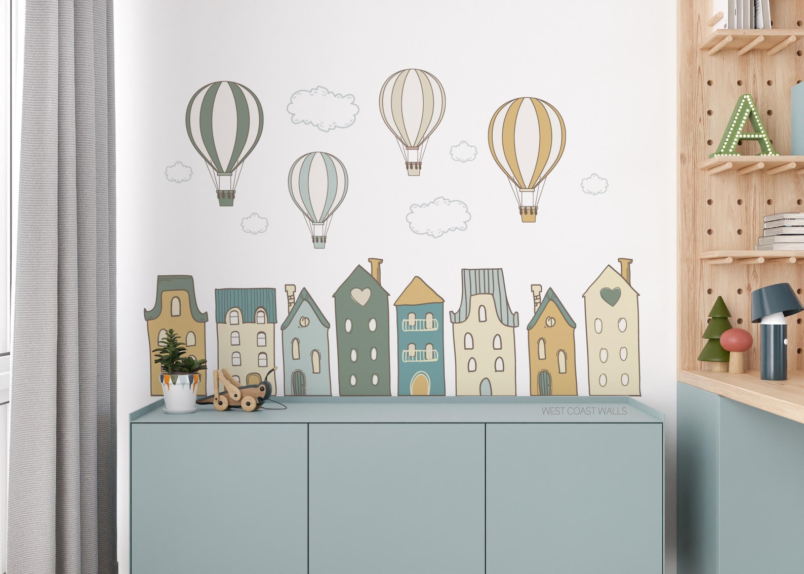 Whimsical Village Removable Wall Decals / City Wall Decals / Nursery ...