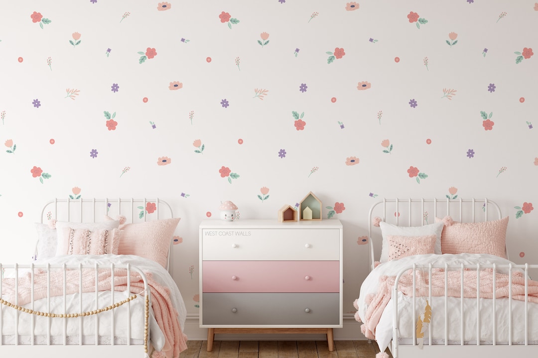 Simple Flowers Removable Wall Decals / Removable Floral Wall Decal ...