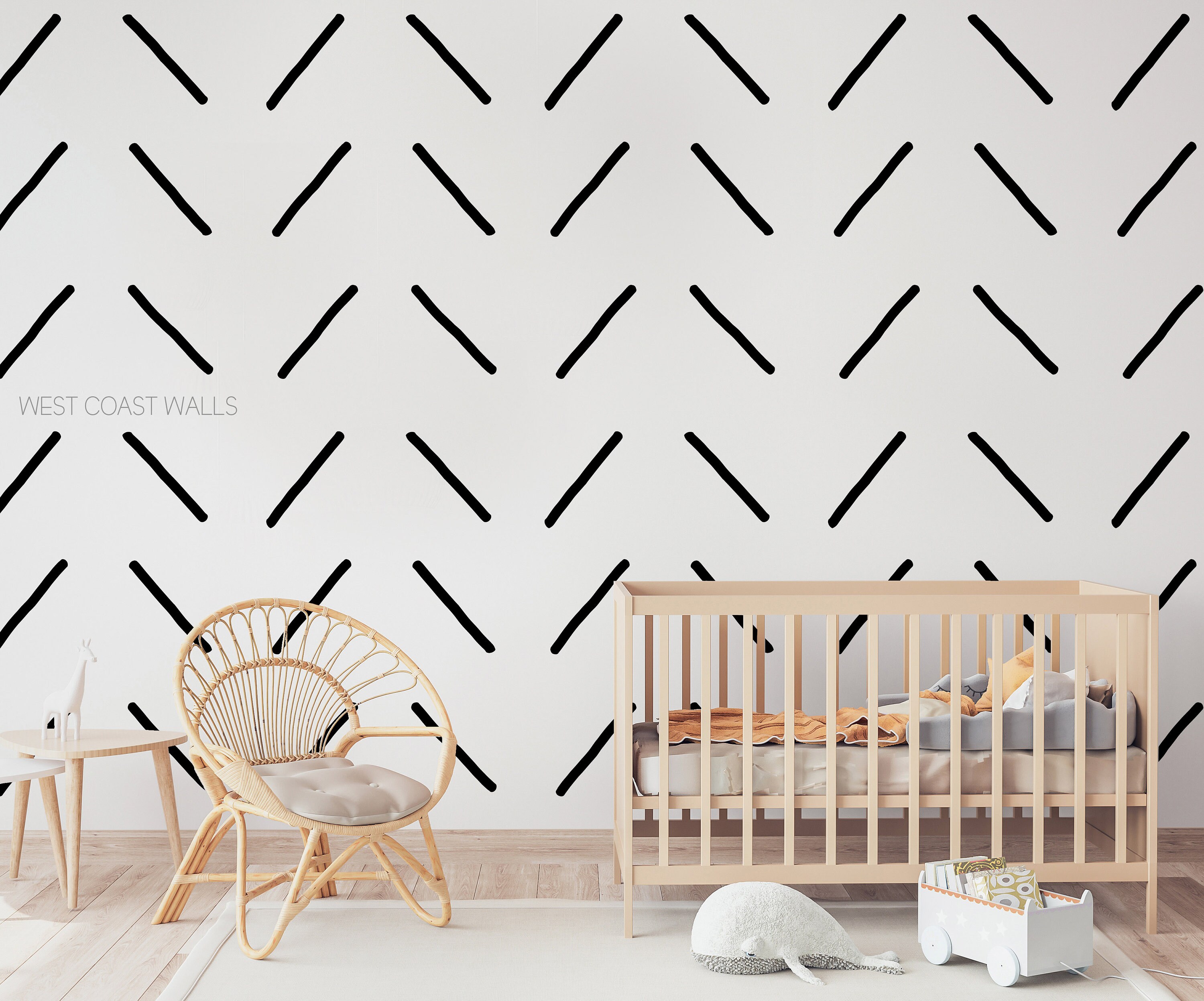 Irregular Line Decals / Confetti Wall Decals / Herringbone | Etsy