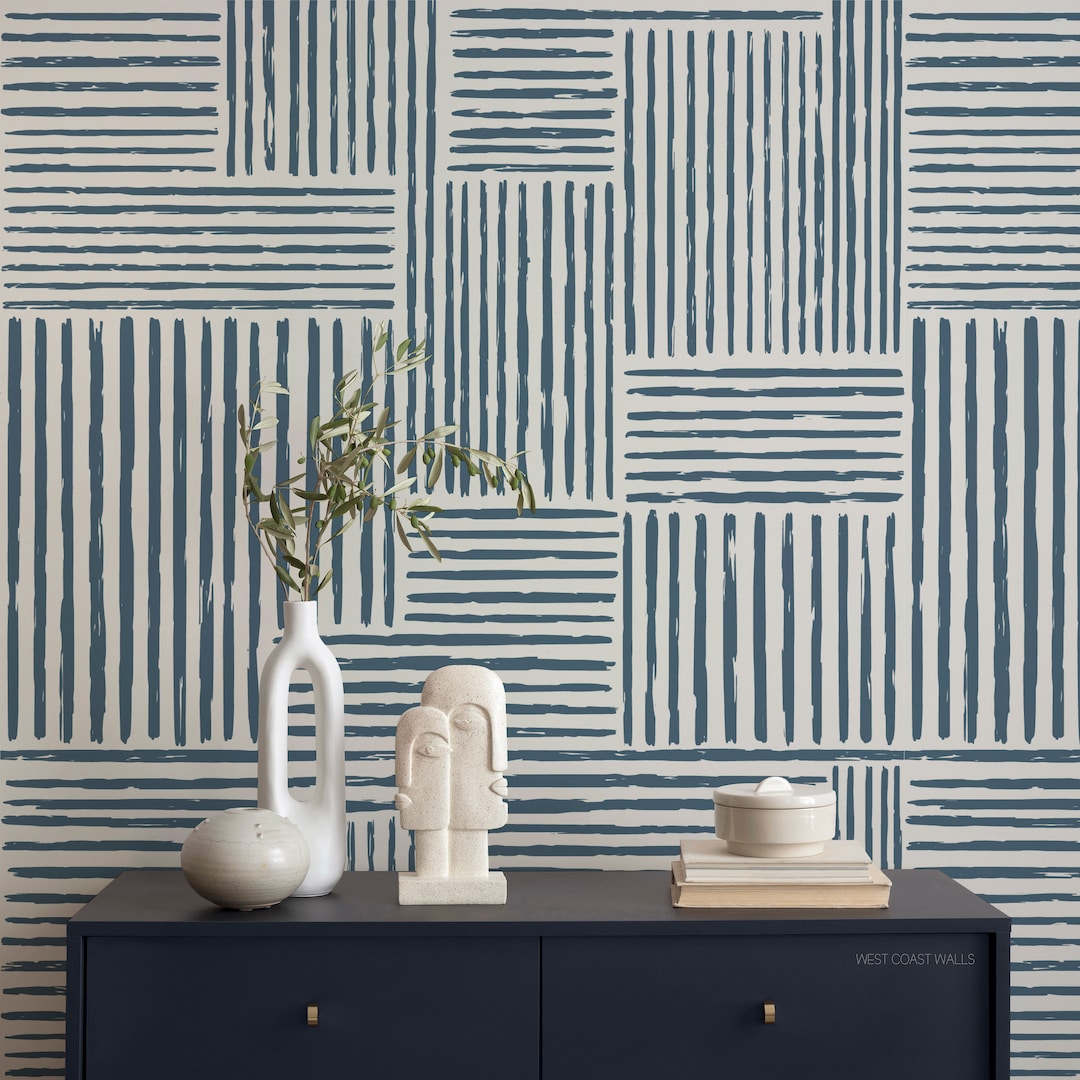 Boxy Stripes Wallpaper Alternate Colours Available / Abstract Lines ...