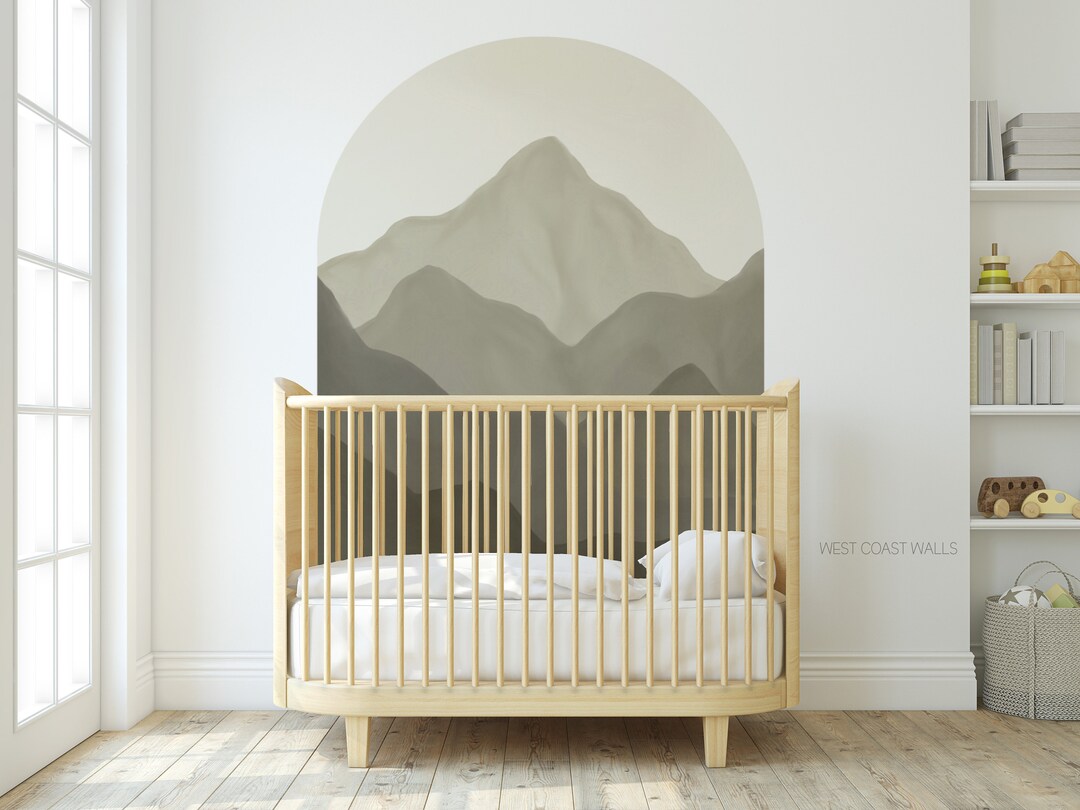 Painted Mountains Removable Arch Decal / Mural Arch / Mountain Mural ...